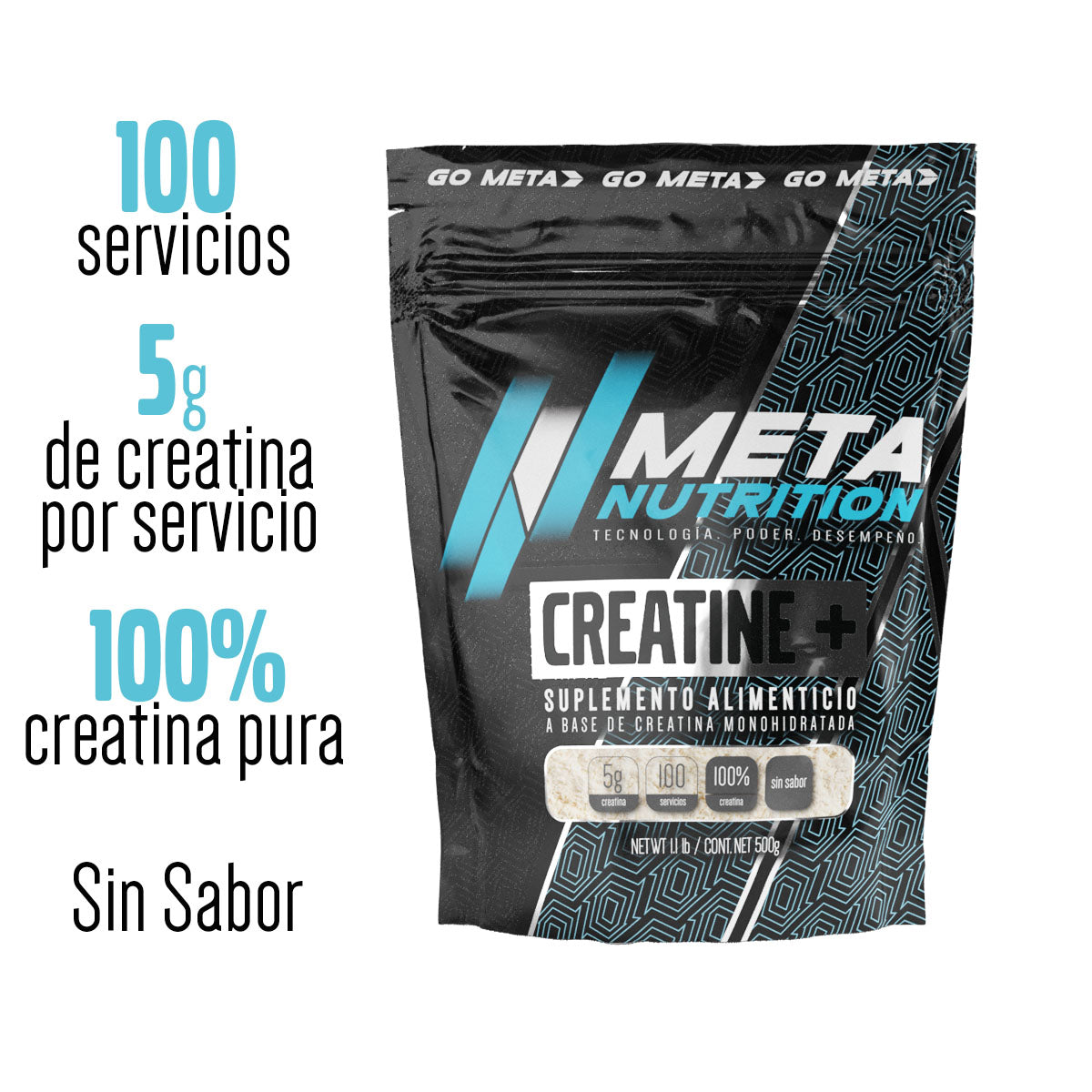 Creatine+ Meta Nutrition 100 Servicios - Alta Pureza – Fitness Market ...